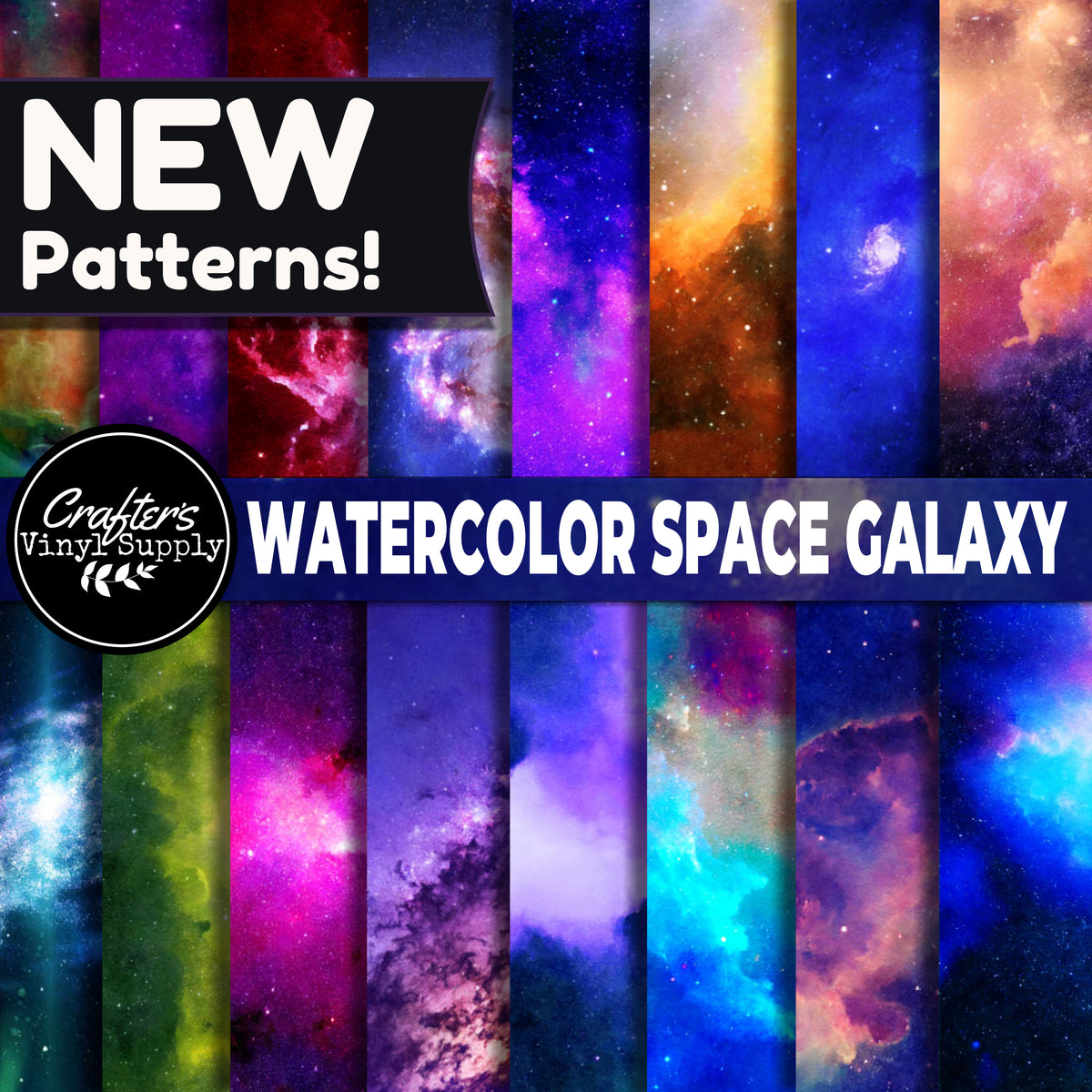 Watercolor Space Galaxy Patterns – Crafter's Vinyl Supply