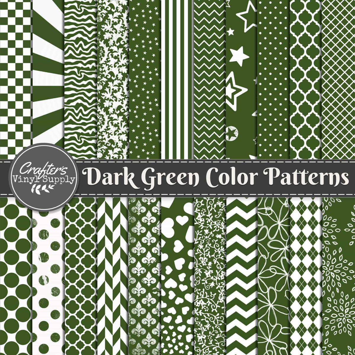 Dark Green Patterns – Crafter's Vinyl Supply