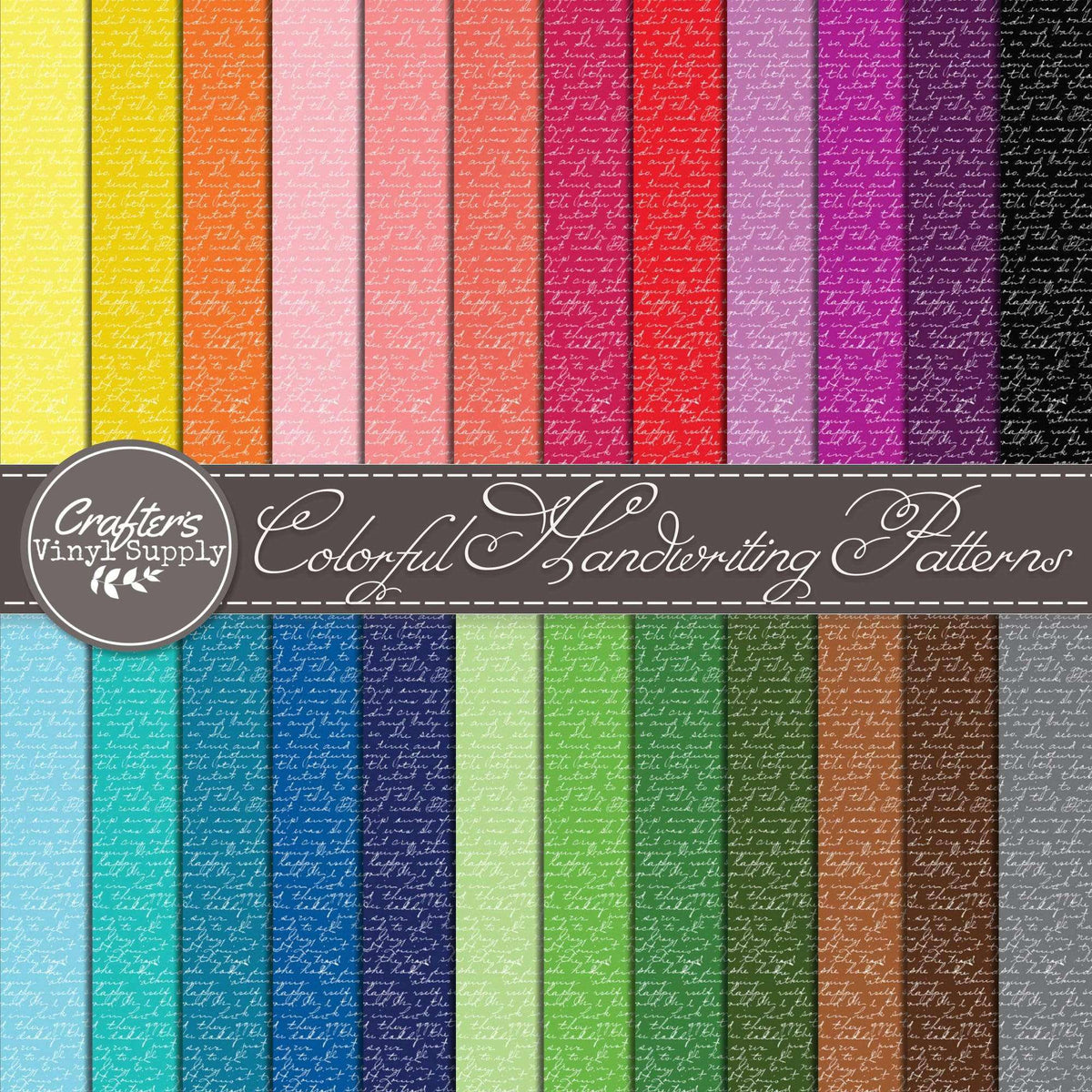Colorful Handwriting Patterns – Crafter's Vinyl Supply