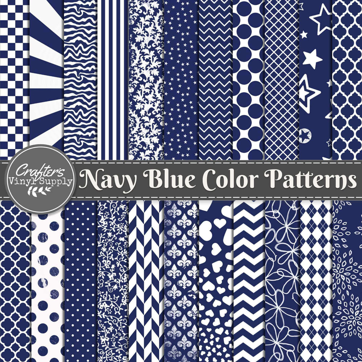 Navy Blue Color Patterns – Crafter's Vinyl Supply